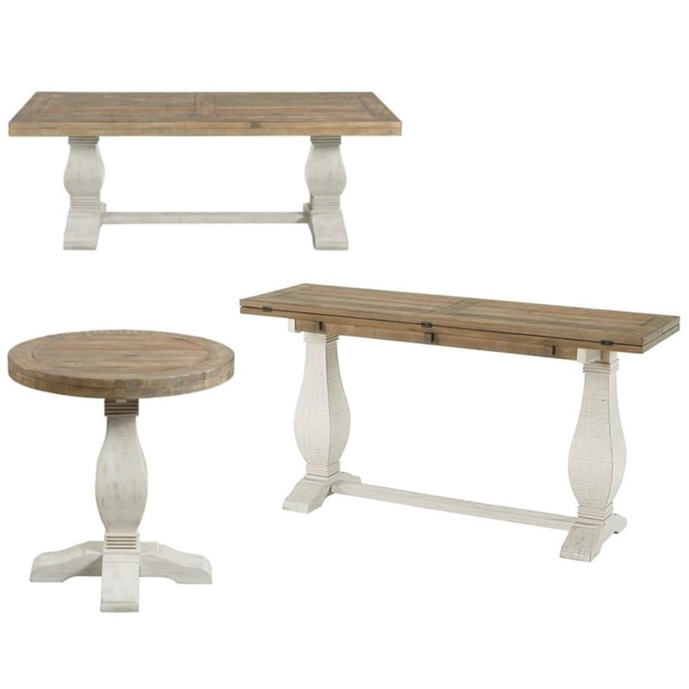 Home Square 3-Piece Set with Sofa Table & Coffee Table & Round End ...