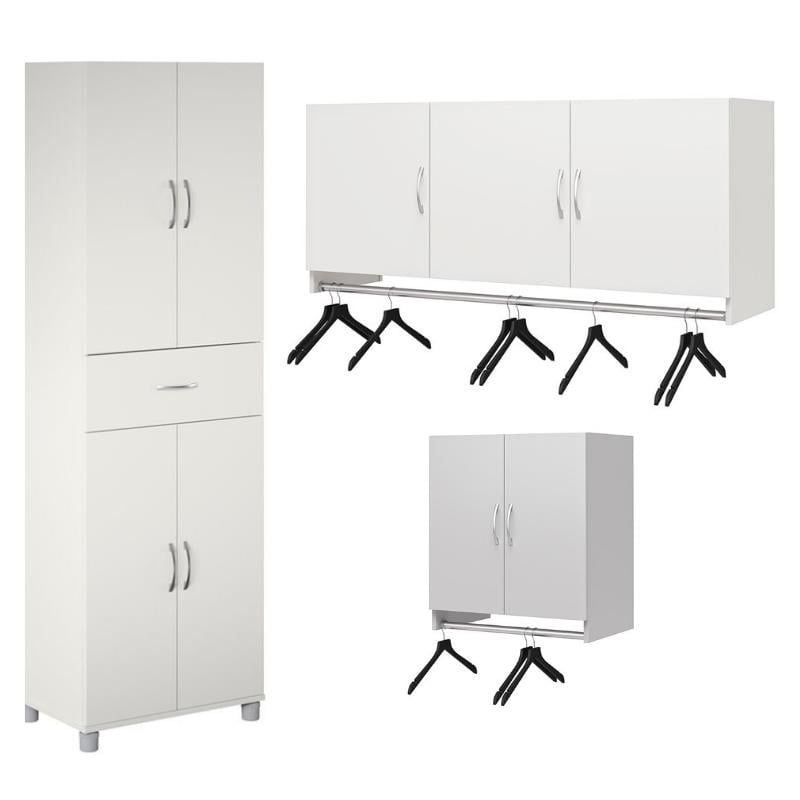 Home Square 3-Piece Set with Storage Cabinet & 3-Door 2-Door Wall ...