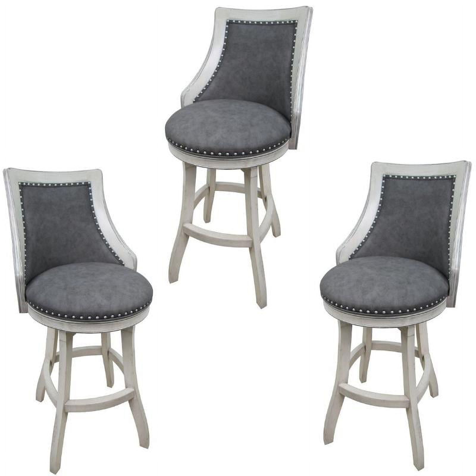 Home Square 3 Piece Swivel Wood Extra Tall Bar Stool Set in Innova ...