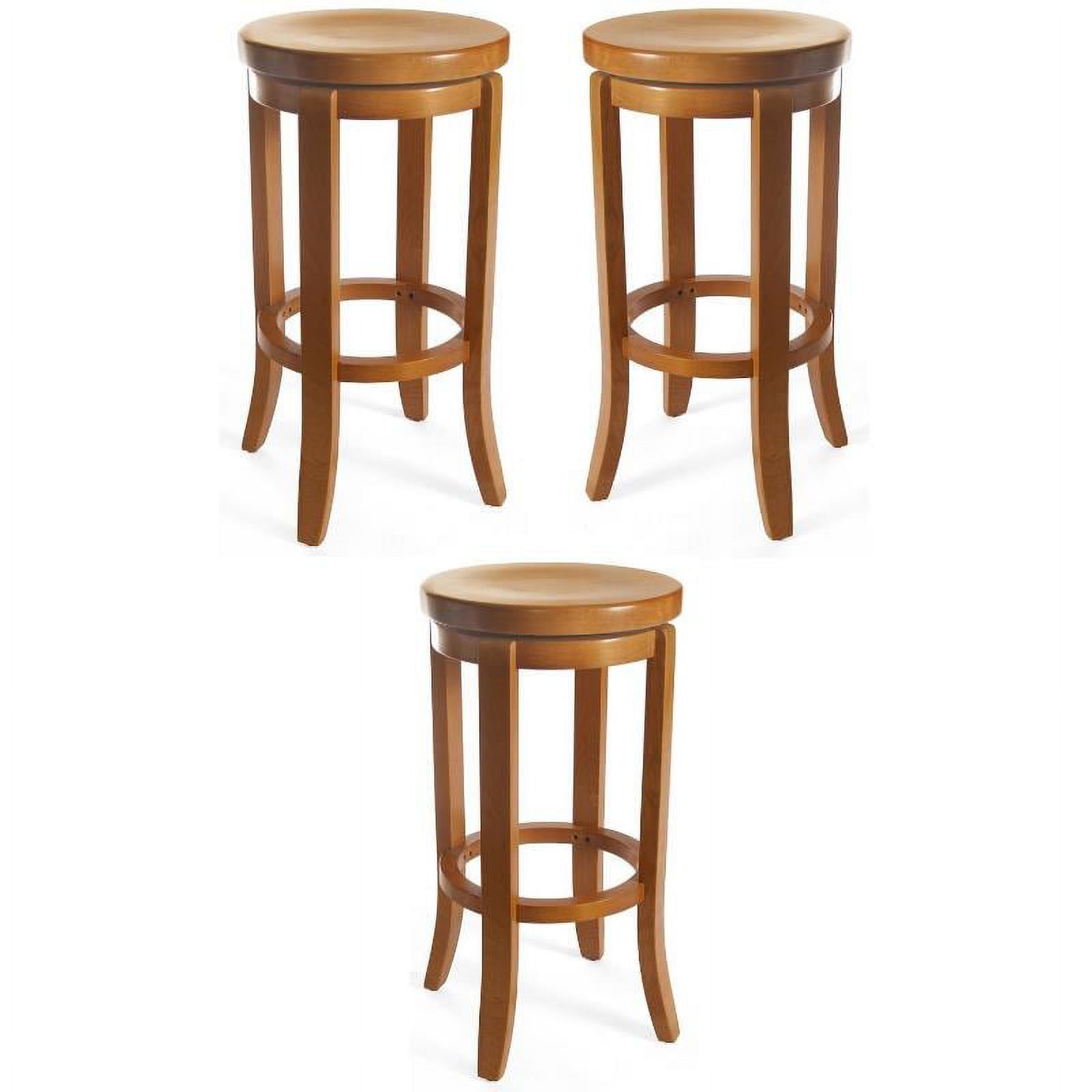 Home Square 30" Backless Swivel Bar Stool in Cherry - Set of 3 ...
