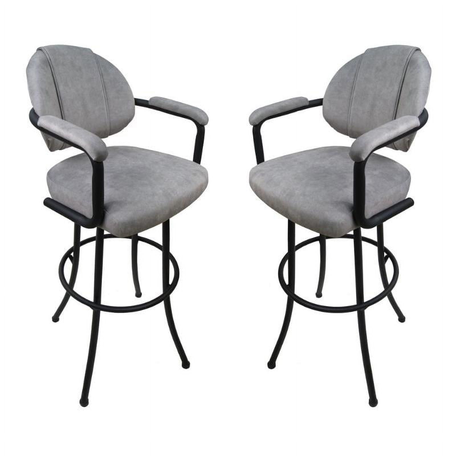 Home Square 30" Fabric Swivel Bar Stool in Trendy Pewter and Black ...