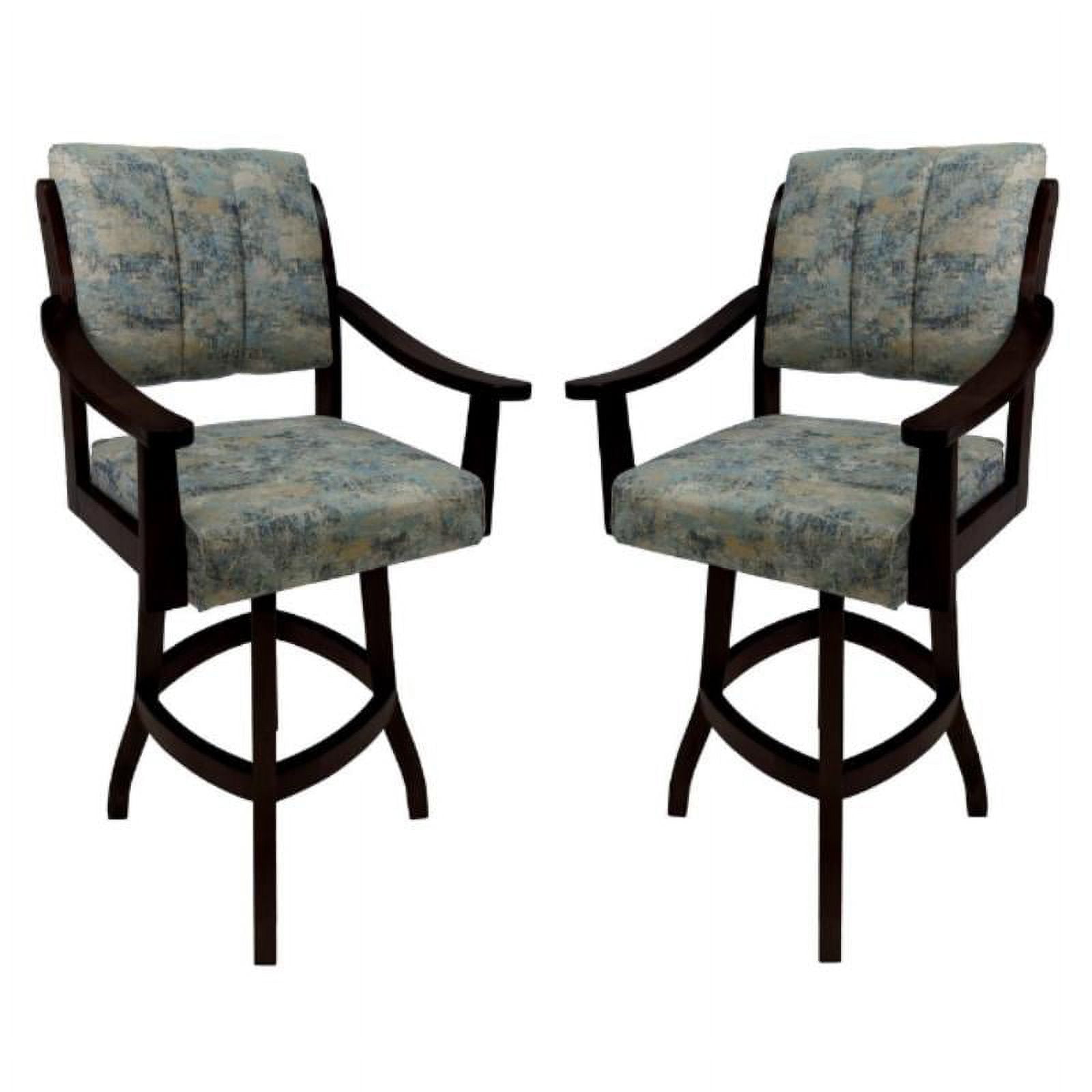 Home Square 30" Solid Wood Bar Stool in Poet Sky Blue & Black - Set of ...