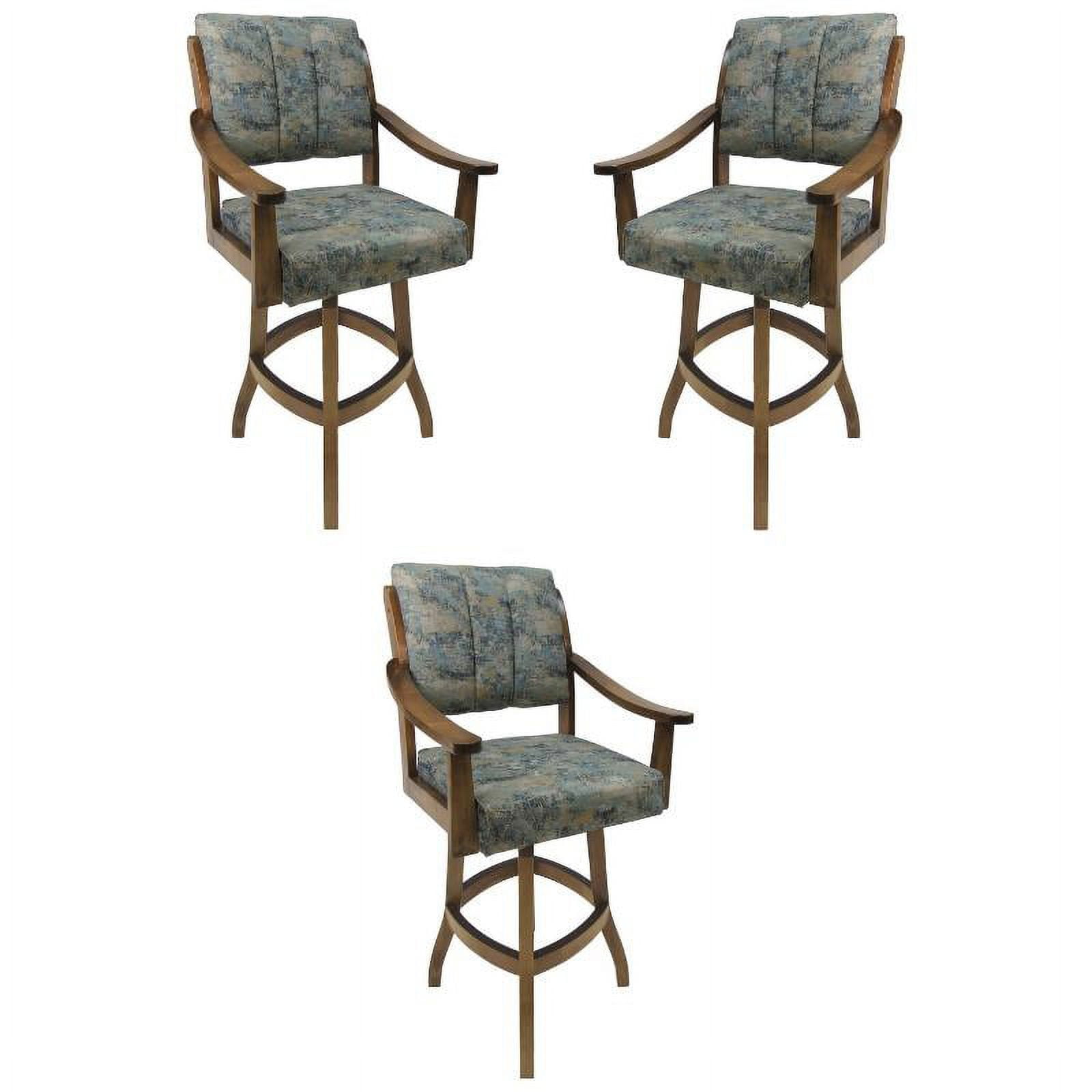 Home Square 30" Solid Wood Bar Stool in Poet Sky Blue & Brown - Set of ...