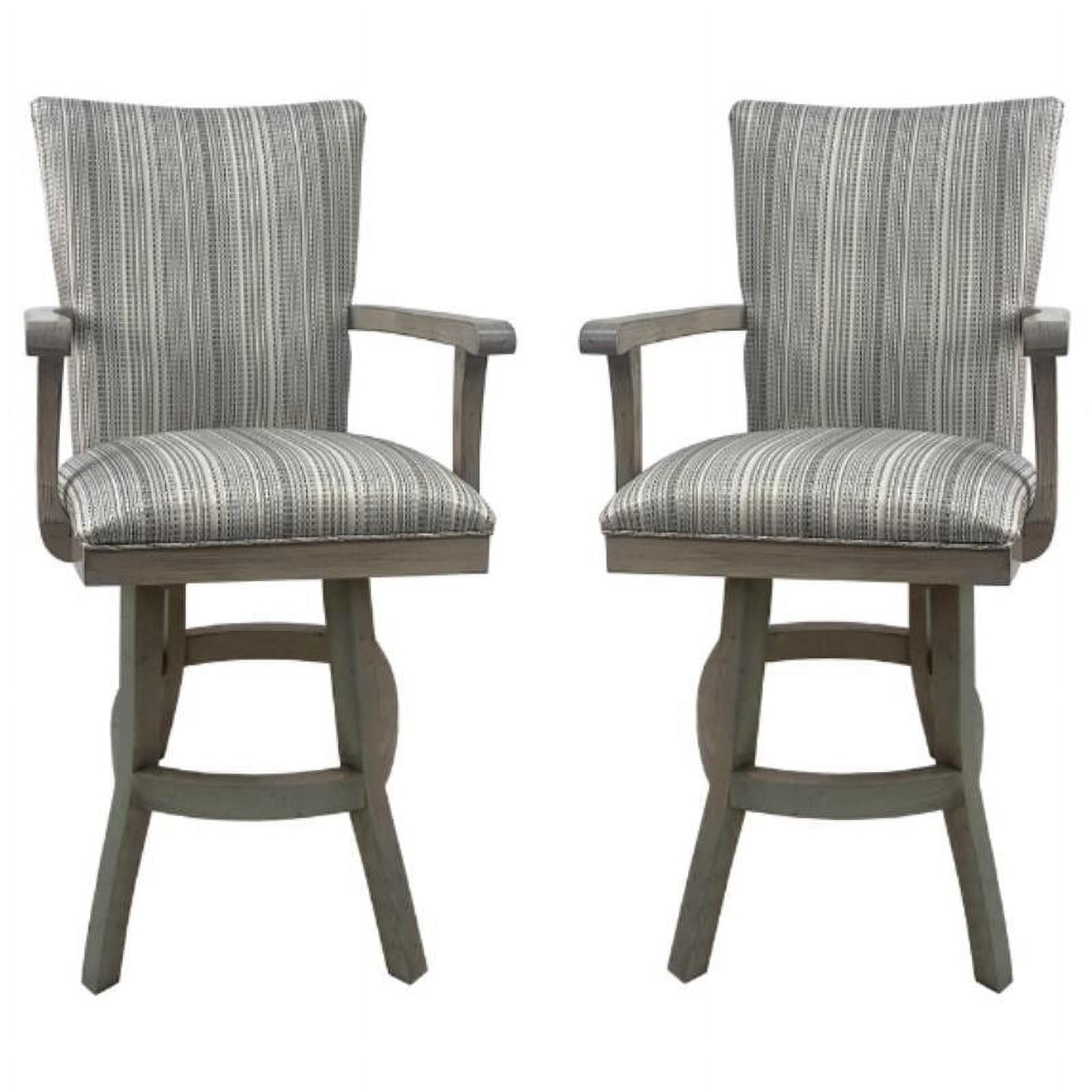 Home Square 30" Swivel Solid Wood Bar Stool in Natural Fun Finish - Set ...