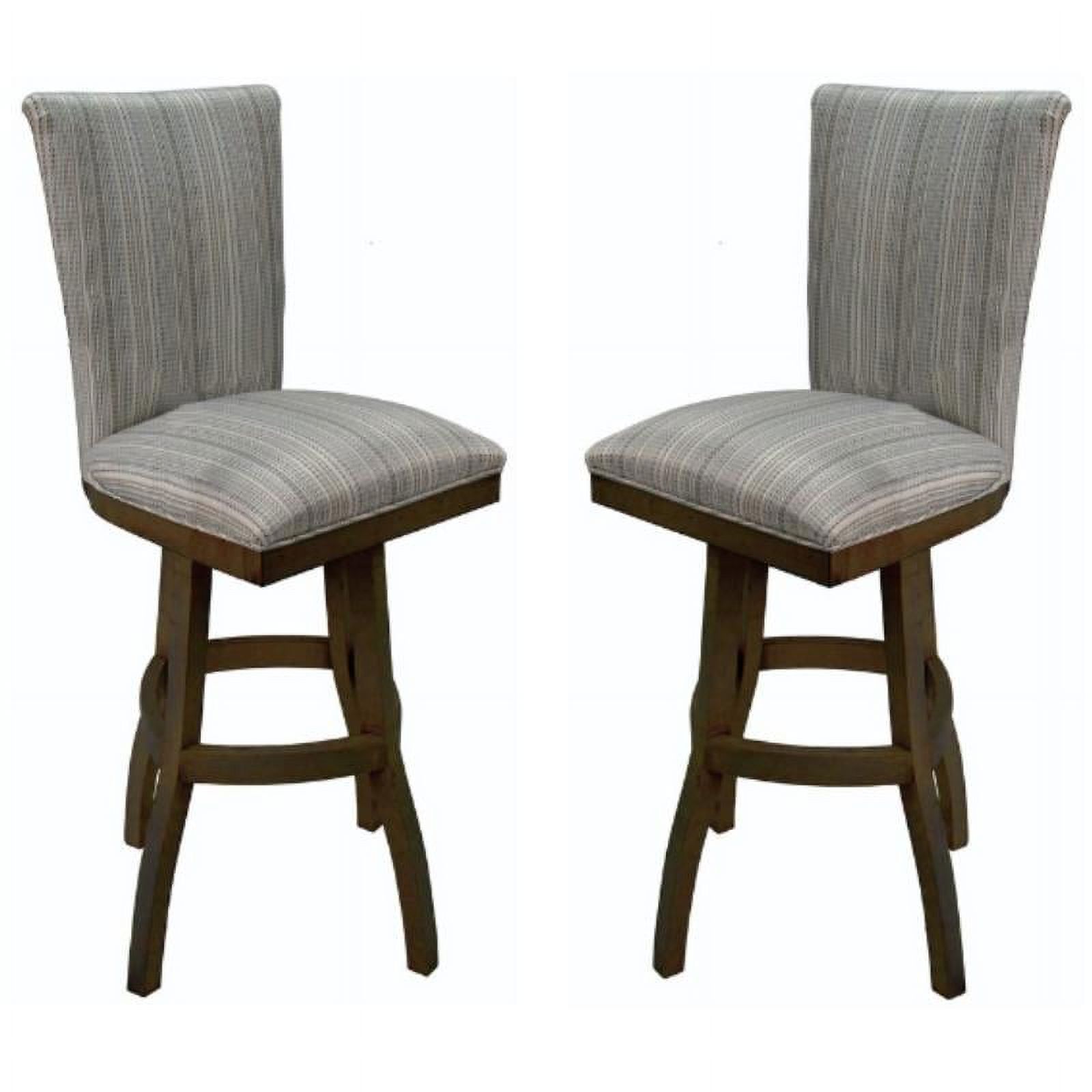 Home Square 30" Swivel Solid Wood Bar Stool in Natural Fun & Walnut ...
