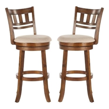 Home Square Wood Backless Counter Stool in White Finish - Set of 3 ...