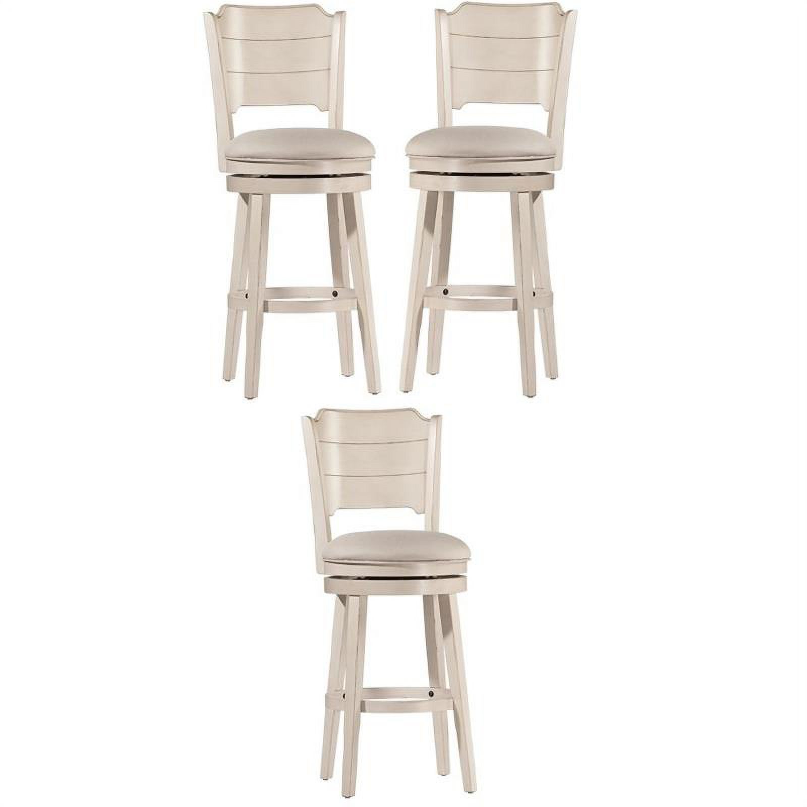 Home Square 31" Swivel Bar Stool in Sea White and Fog - Set of 3 ...