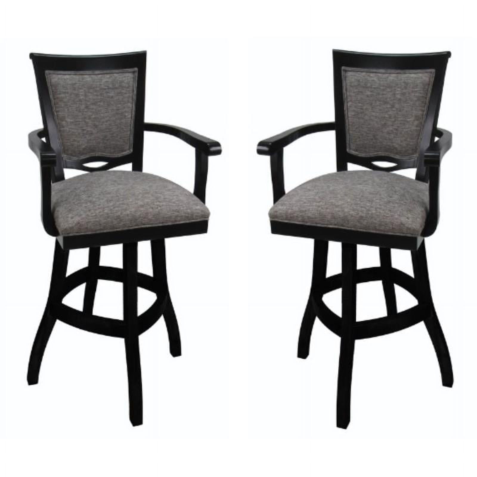 Home Square 34" Swivel Solid Wood Extra Tall Bar Stool in Mojave Gray ...