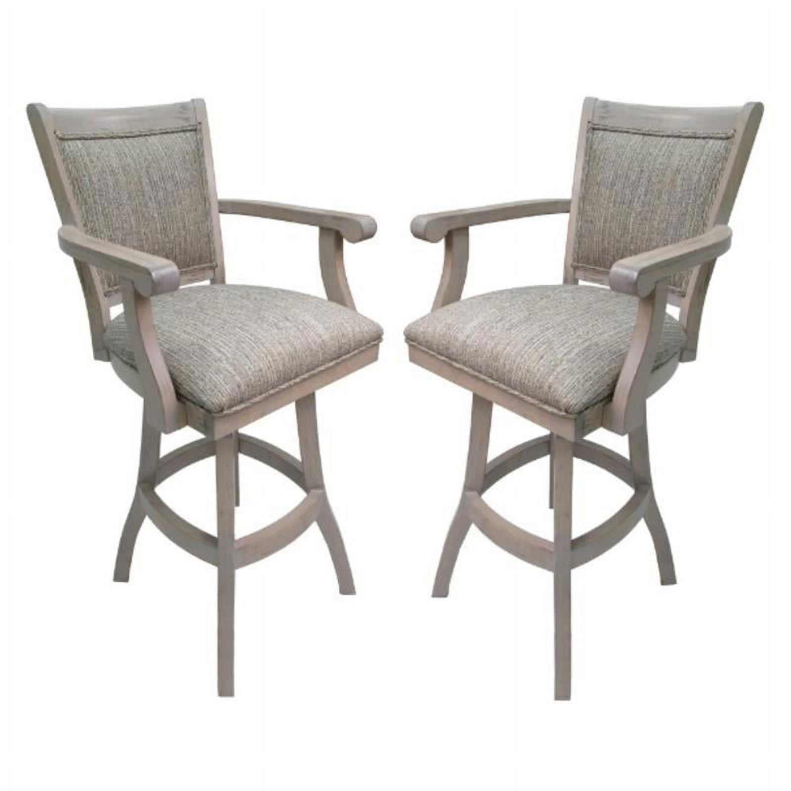 Home Square 34" Swivel Wood Extra Tall Bar Stool in Natural - Set of 2 ...