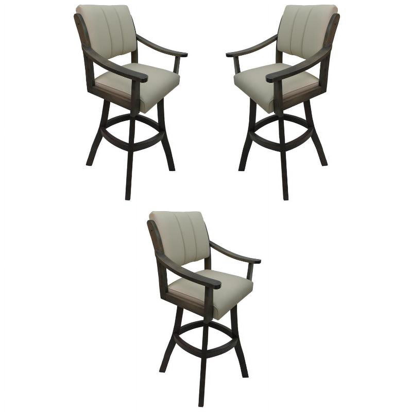 Home Square 34" Swivel Wood Extra Tall Bar Stool in Ocean Beige - Set ...