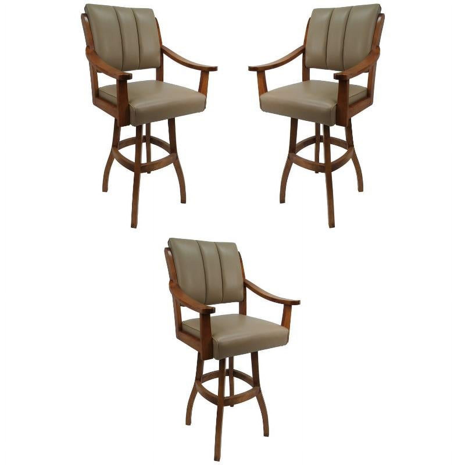 Home Square 34" Swivel Wood Extra Tall Bar Stool in Taupe Brown - Set ...