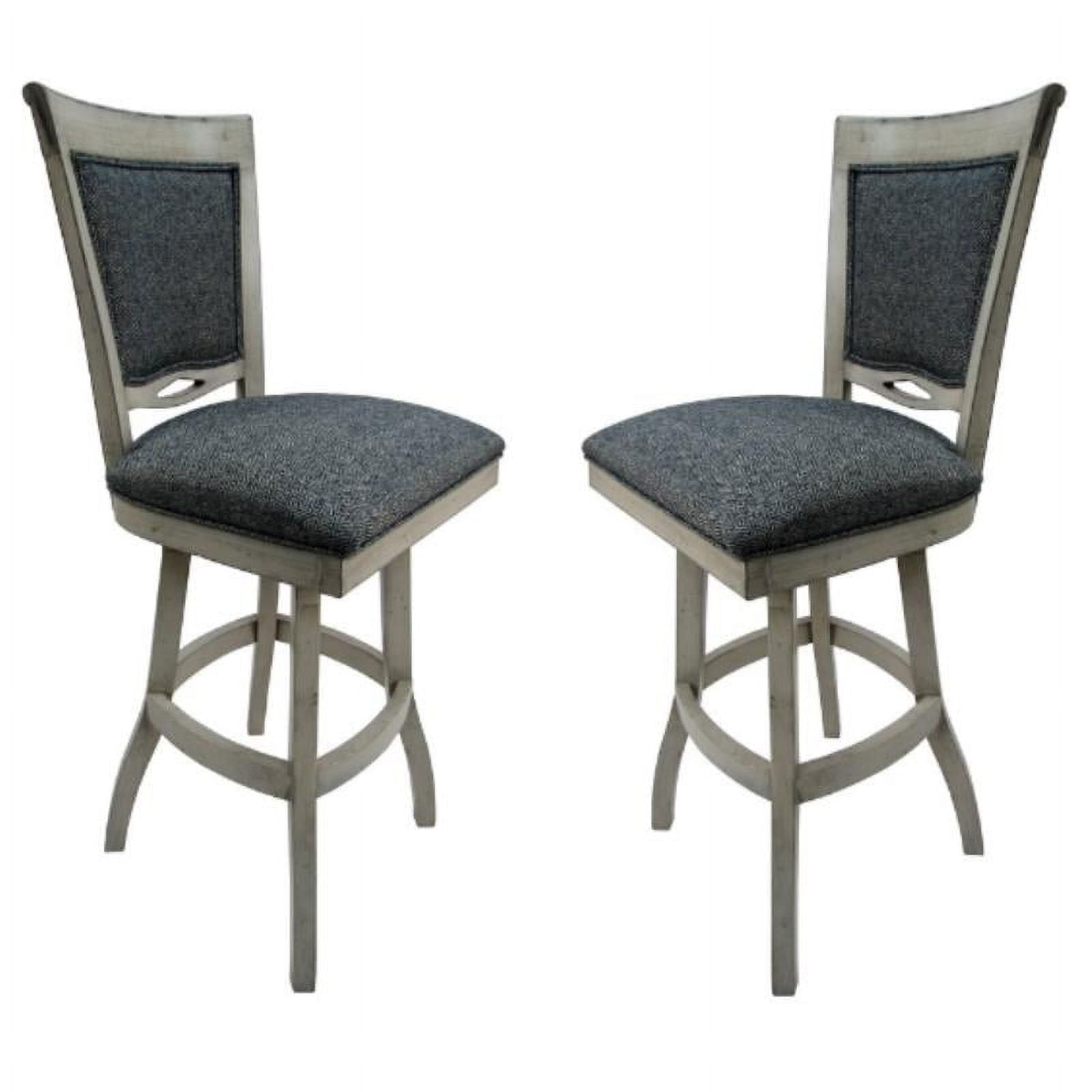 Home Square 34" Swivel Wood Extra Tall Bar Stool without Arms in Gray ...