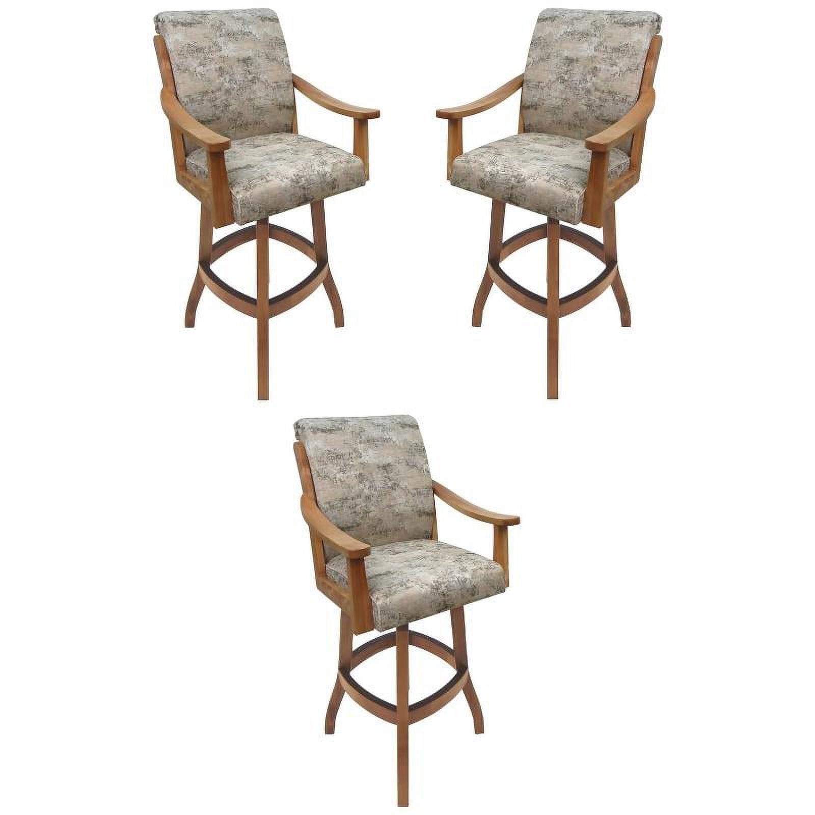 Home Square 34" Swivel Wood Tall Bar Stool in Poet Desert Brown - Set ...