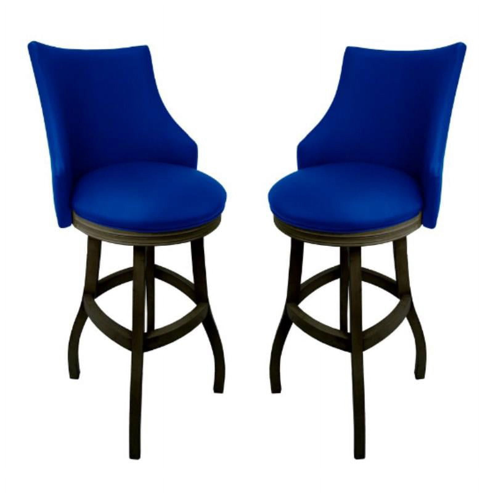 Home Square 34" Wood Extra Tall Bar Stool in Duke Blue - Set of 2 ...