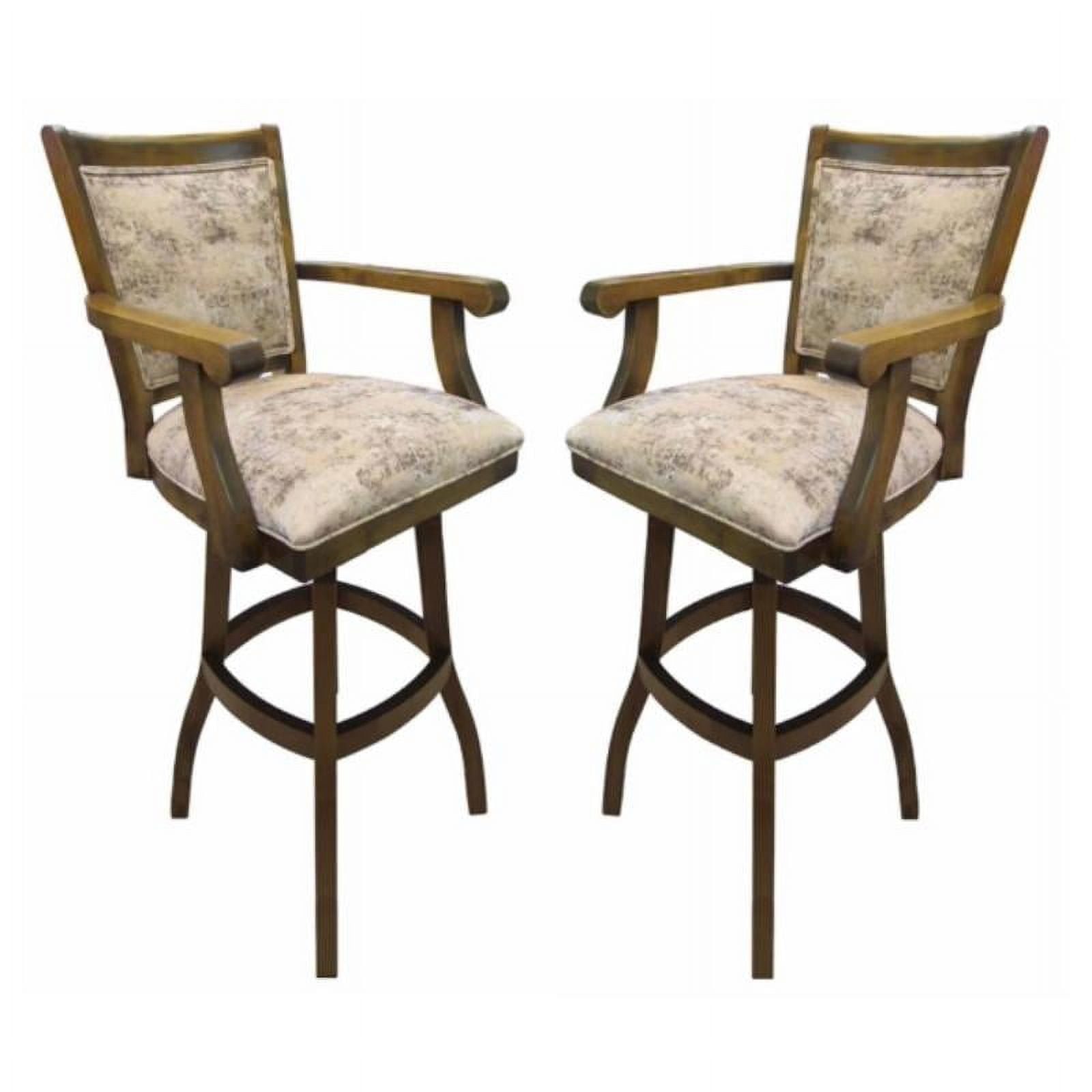 Home Square 34" Wood Extra Tall Bar Stool in Poet Desert Brown - Set of ...