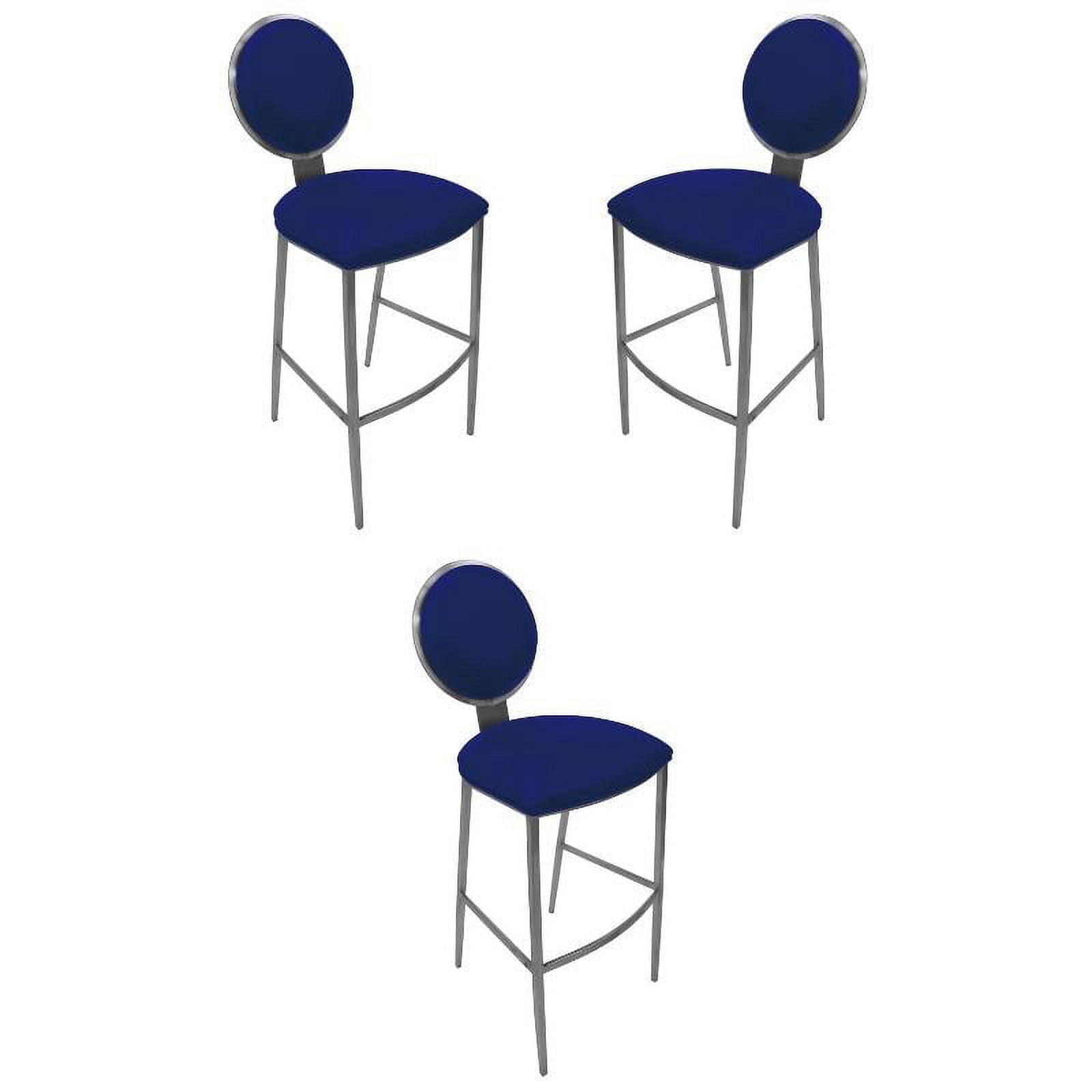 Home Square 35" Stainless Steel Extra Tall Bar Stool in Duck Blue - Set ...