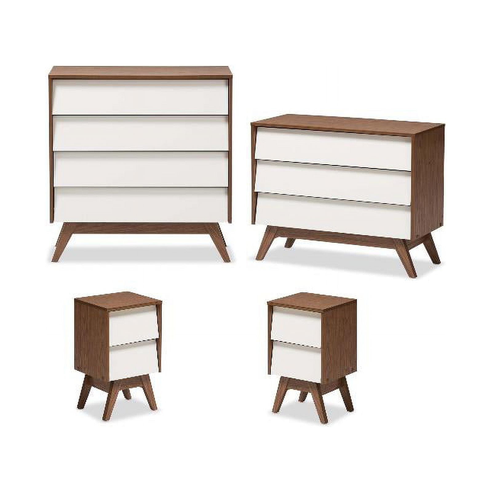Home Square 4 Piece Set with 3 Drawer Chest 4 Drawer Chest and 2 ...