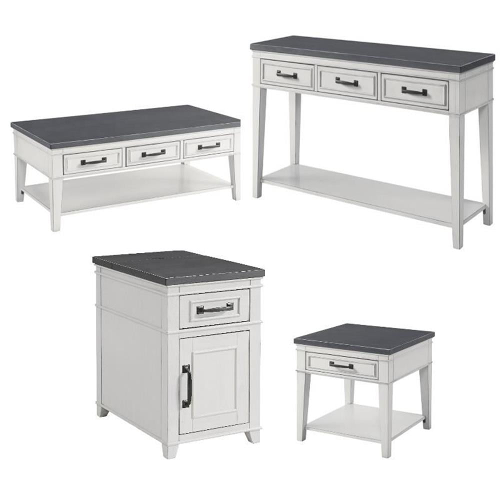 Home Square 4 Piece Set with Console, Coffee Table, End Table and Side ...