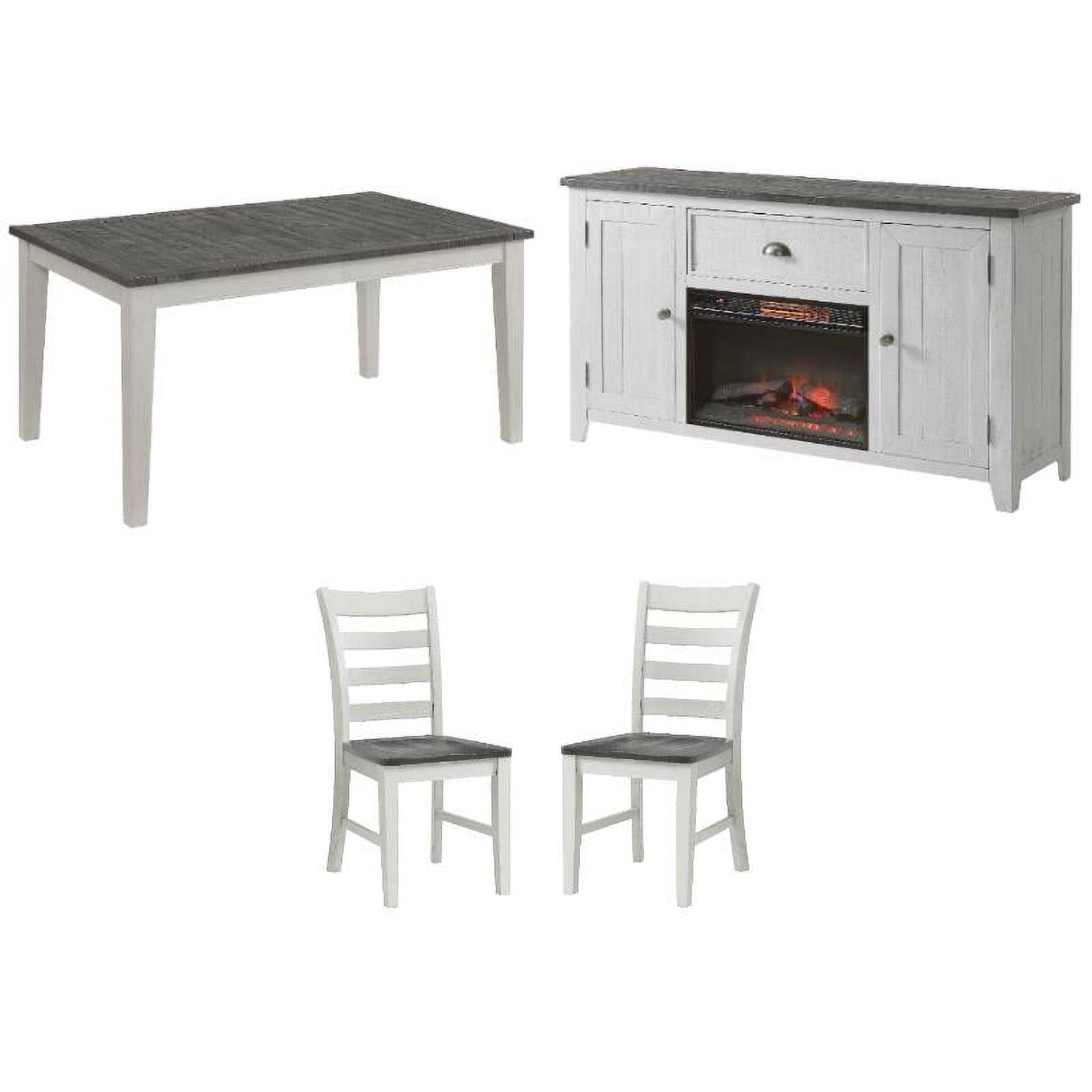 Home Square 4-Piece Set with Dining Table Server & 2 Dining Chairs ...