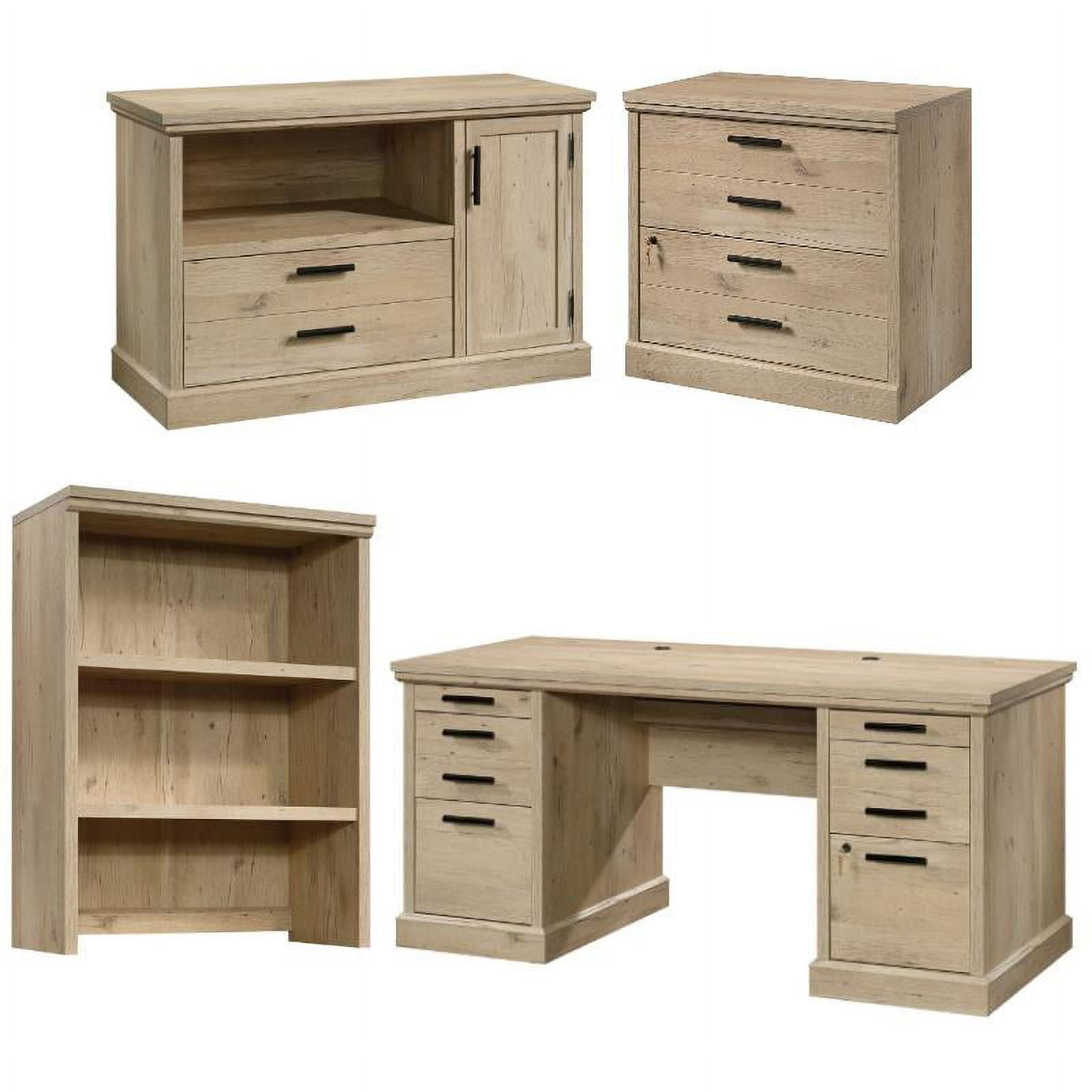 Home Square 4-Piece Set with Executive Desk Hutch Lateral File & Filing ...