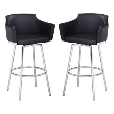 Home Square 40.4" Modern Club Bar Stool with Memory Swivel in Gray ...