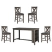 Kings Brand Arland Grey/Blue 7-Piece Counter Height Dining Set, Table ...