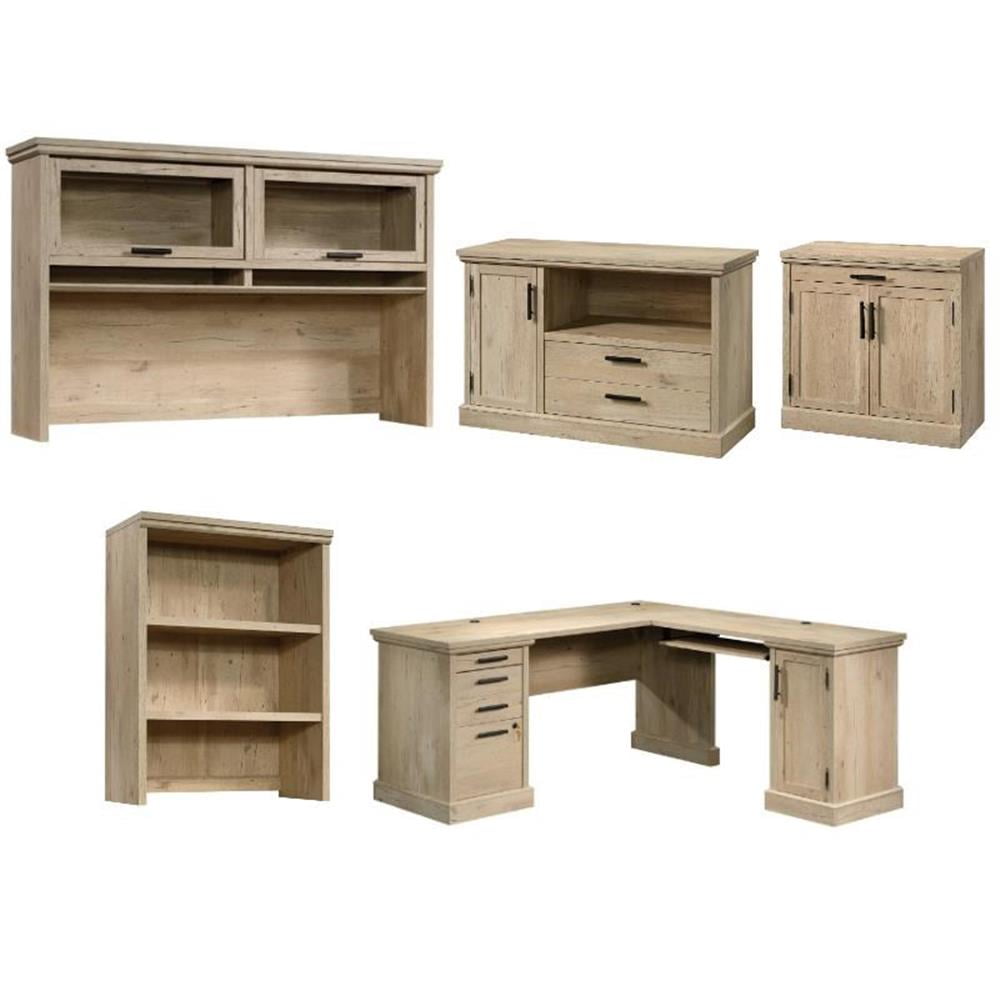 Home Square 5-Piece Set with Desk 2 Hutches Lateral File & Filing ...