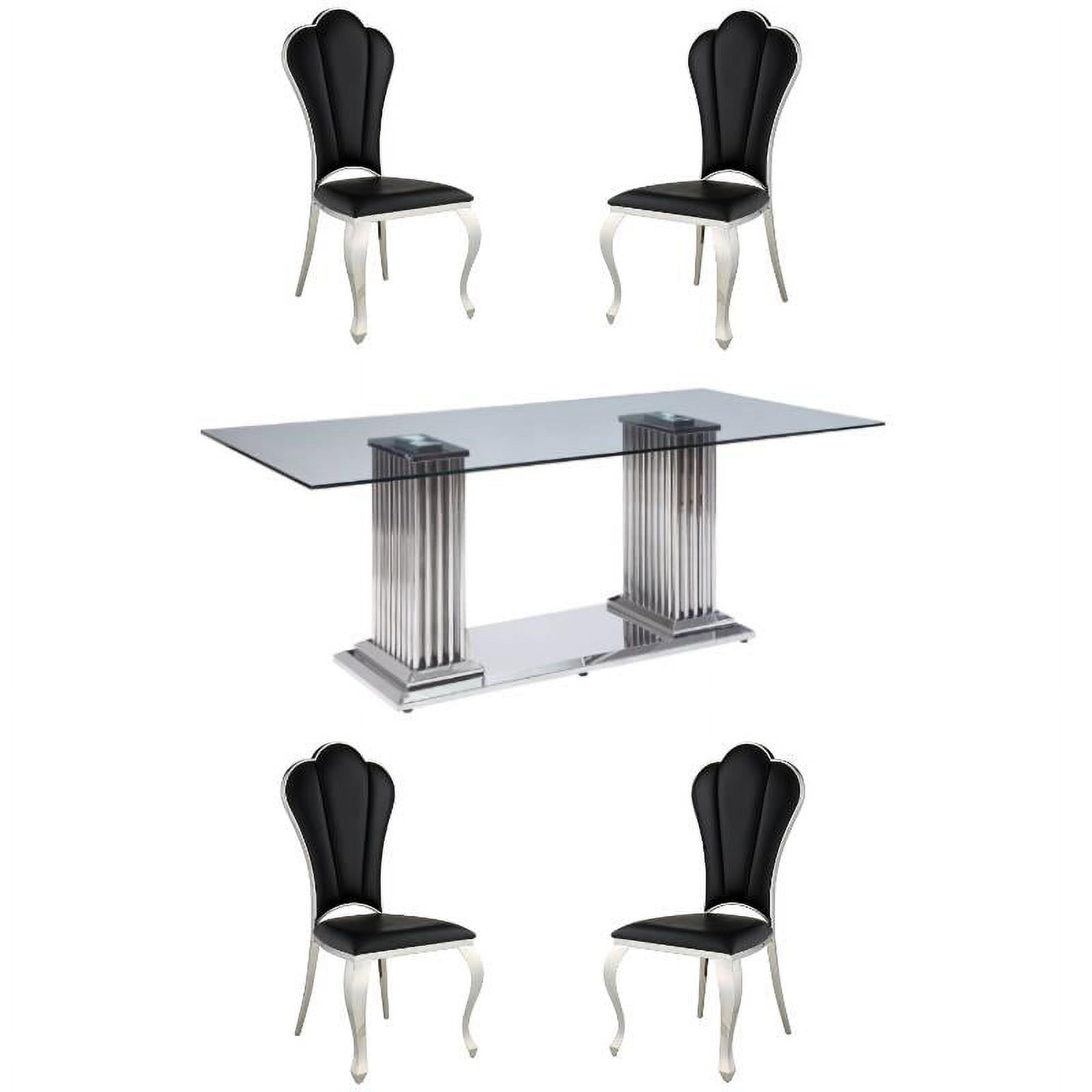 Home Square 5-Piece Set with Steel Dining Table & 4 Side Chairs in ...