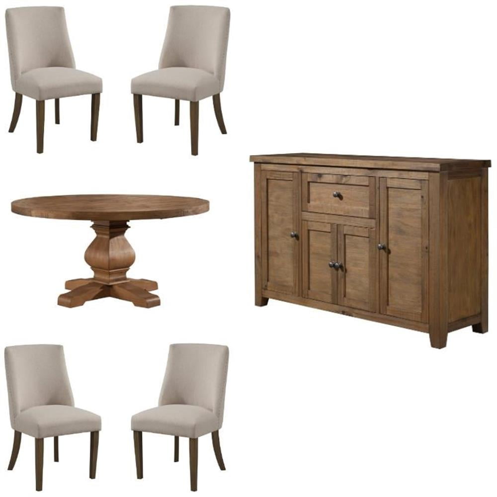 Home Square 6-Piece Set with 4 Dining Chairs & Dining Server & Dining ...