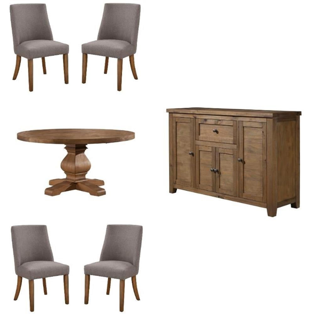 Home Square 6-Piece Set with Dining Table & 4 Dining Chairs & Dining ...