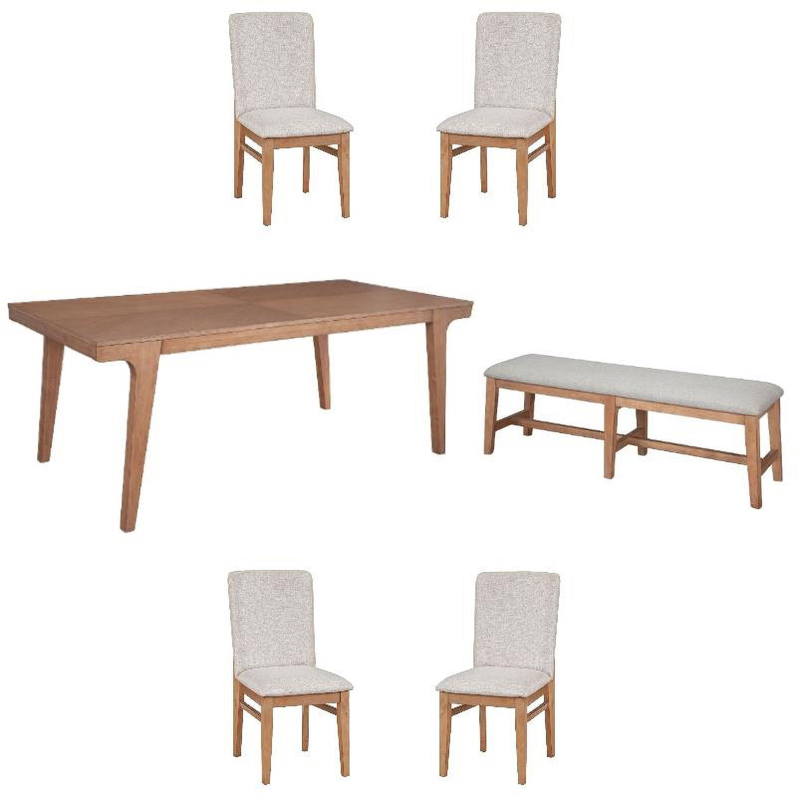 Home Square 6-Piece Set with Dining Table & 4 Side Chairs & Bench in ...