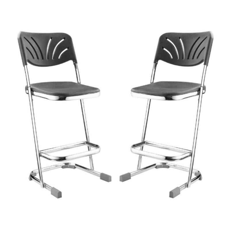 Home Square 6600 Series 24" Plastic Elephant Z-Stool in Black - Set of ...