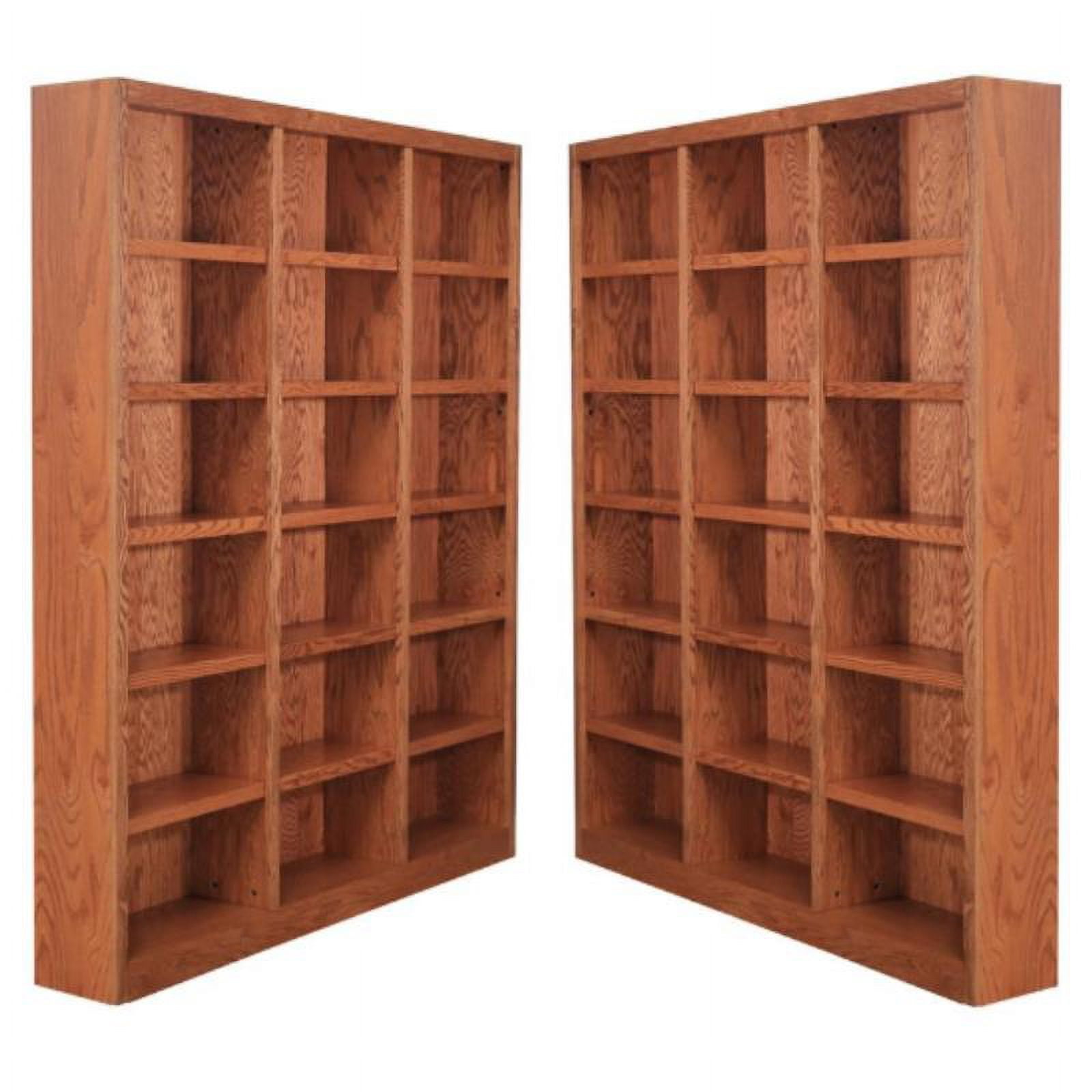 Home Square 84" Tall 18-Shelf Triple Wide Wood Bookcase in Dry Oak ...