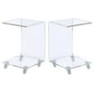 Home Square Acrylic Clear Glass End Table with Gold Frame - Set of 2 ...