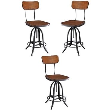 Home Square Wood Backless Counter Stool in White Finish - Set of 3 ...