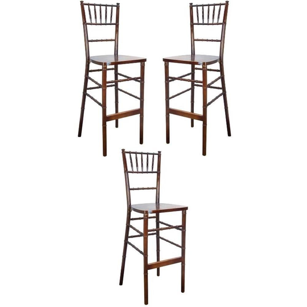 Home Square Advantage 29" Wooden Chiavari Bar Stool in Fruitwood - Set ...
