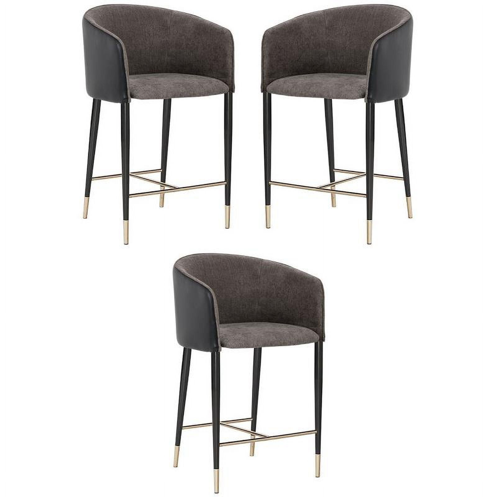 Home Square Asher 26.5" Counter Stool in Sparrow Gray/Napa Black - Set ...