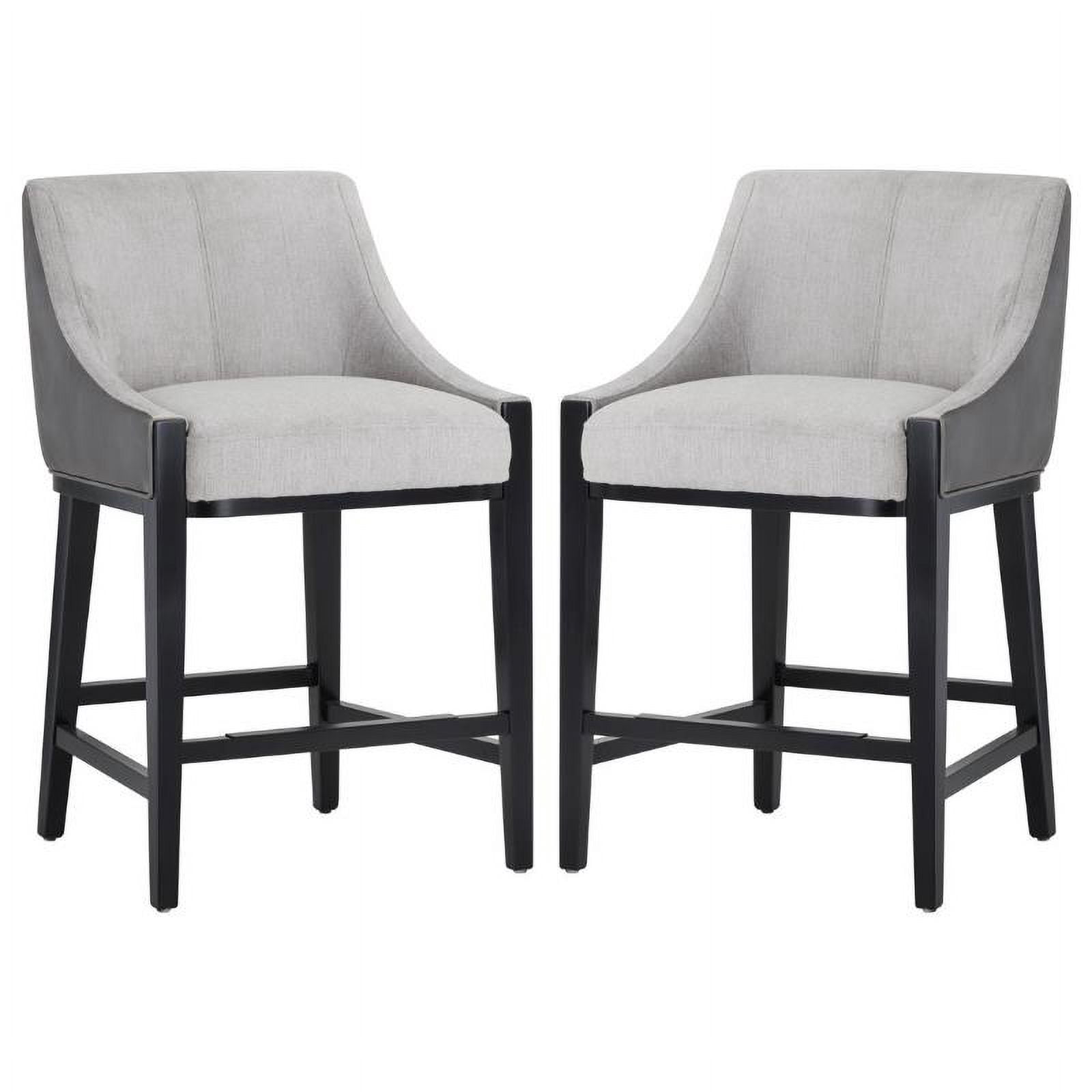 Home Square Aurora 26" Faux Leather and Fabric Counter Stool in Stone ...