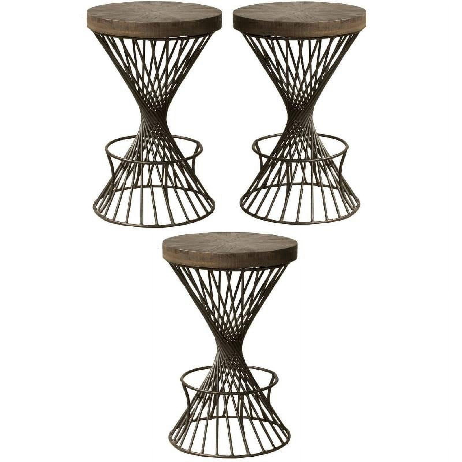 Home Square Backless Non-Swivel Counter Stool in Dark Pewter - Set of 3 ...