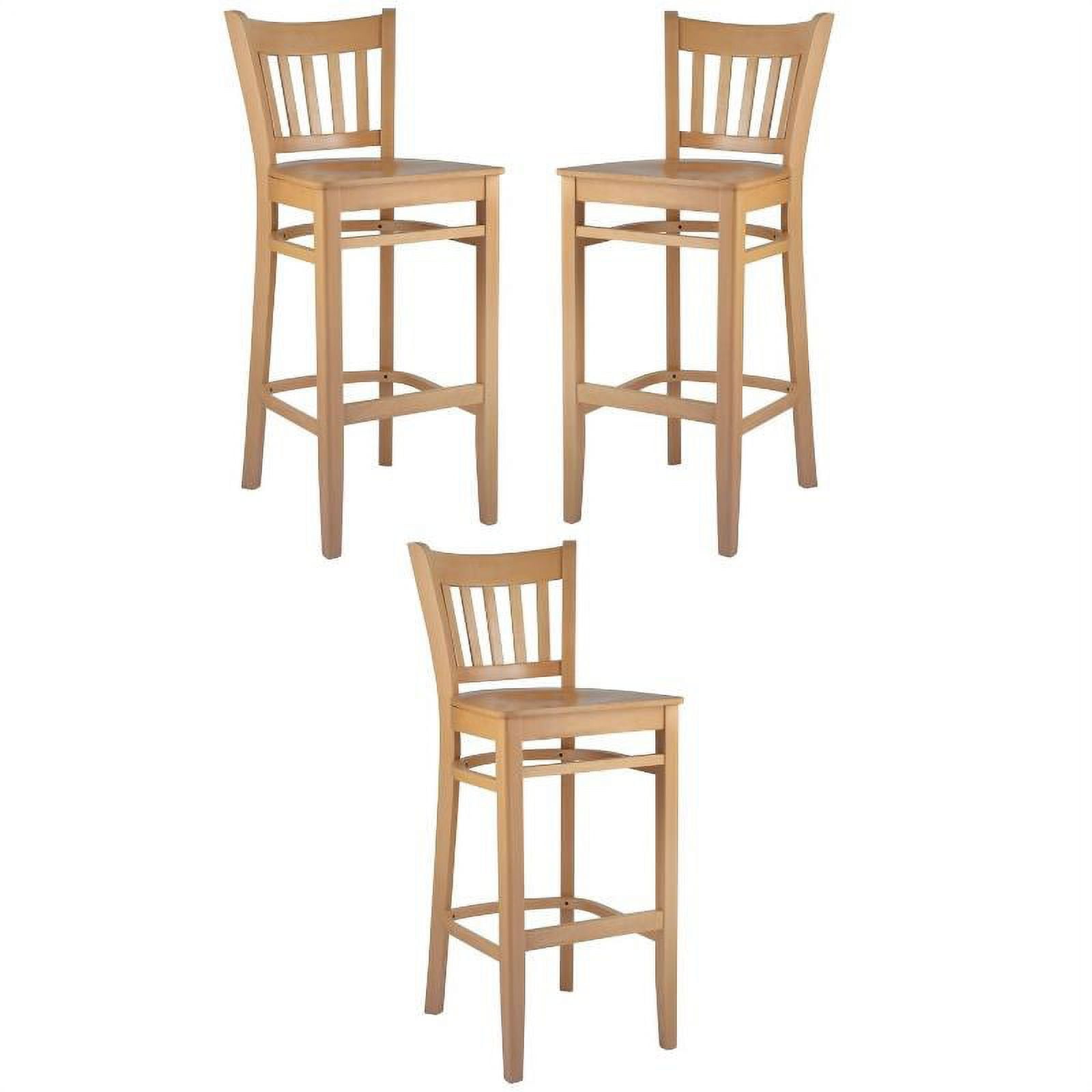 Home Square Bar Stool in Natural with Wood Seat - Set of 3 - Walmart.com