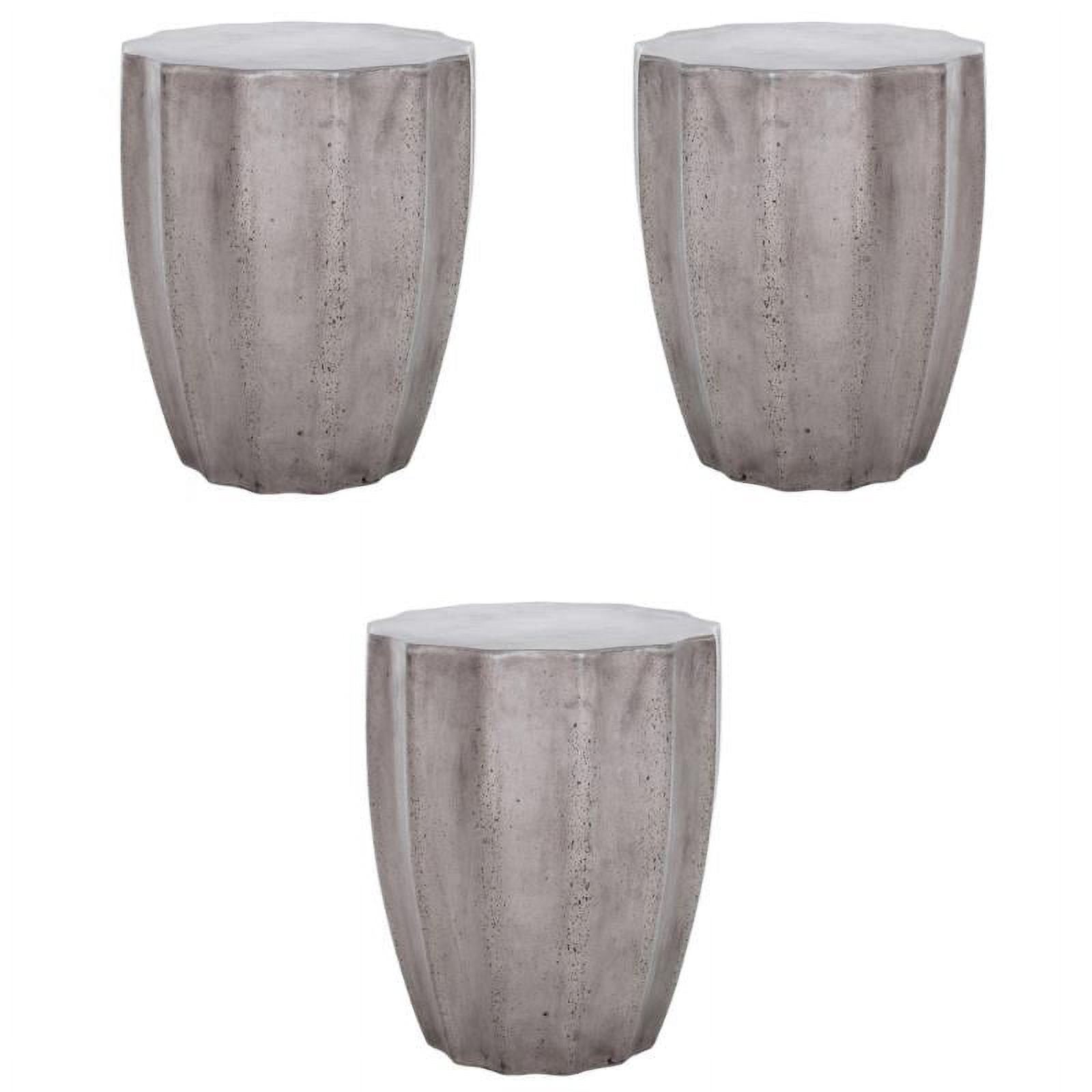Home Square Concrete Outdoor Stool in Gray Finish - Set of 3 - Walmart.com