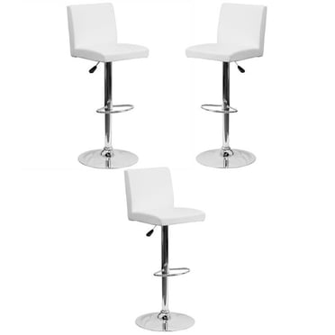 Home Square Wood Backless Counter Stool in White Finish - Set of 3 ...