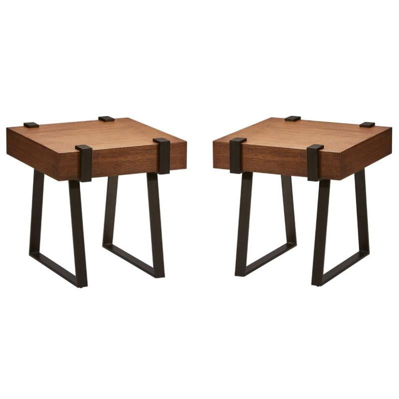 Home Square Contemporary Wood End Table in Canyon Oak - Set of 2 ...