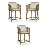 Home Square Encore Counter Stool in Off White Finish - Set of 3 ...