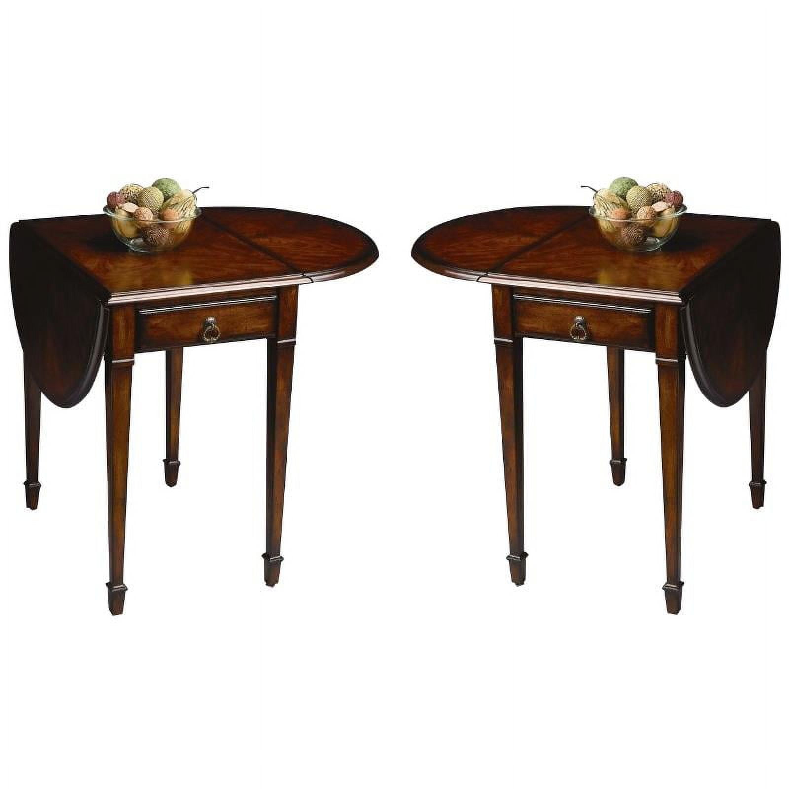 Home Square Drop Leaf Table in Plantation Cherry - Set of 2 - Walmart.com