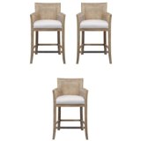 Home Square Encore Counter Stool in Off White Finish - Set of 3 ...