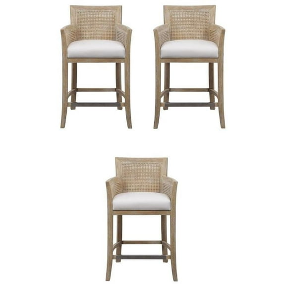Home Square Encore Counter Stool in Off White Finish - Set of 3 ...
