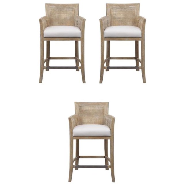 Home Square Encore Counter Stool in Off White Finish - Set of 3 ...