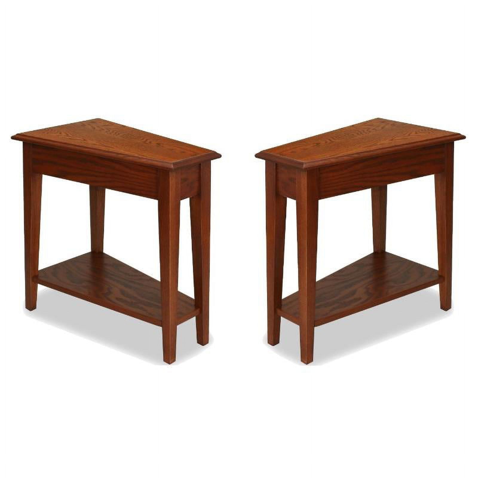 Home Square Favorite Recliner Wedge Table in Medium Oak - Set of 2 ...