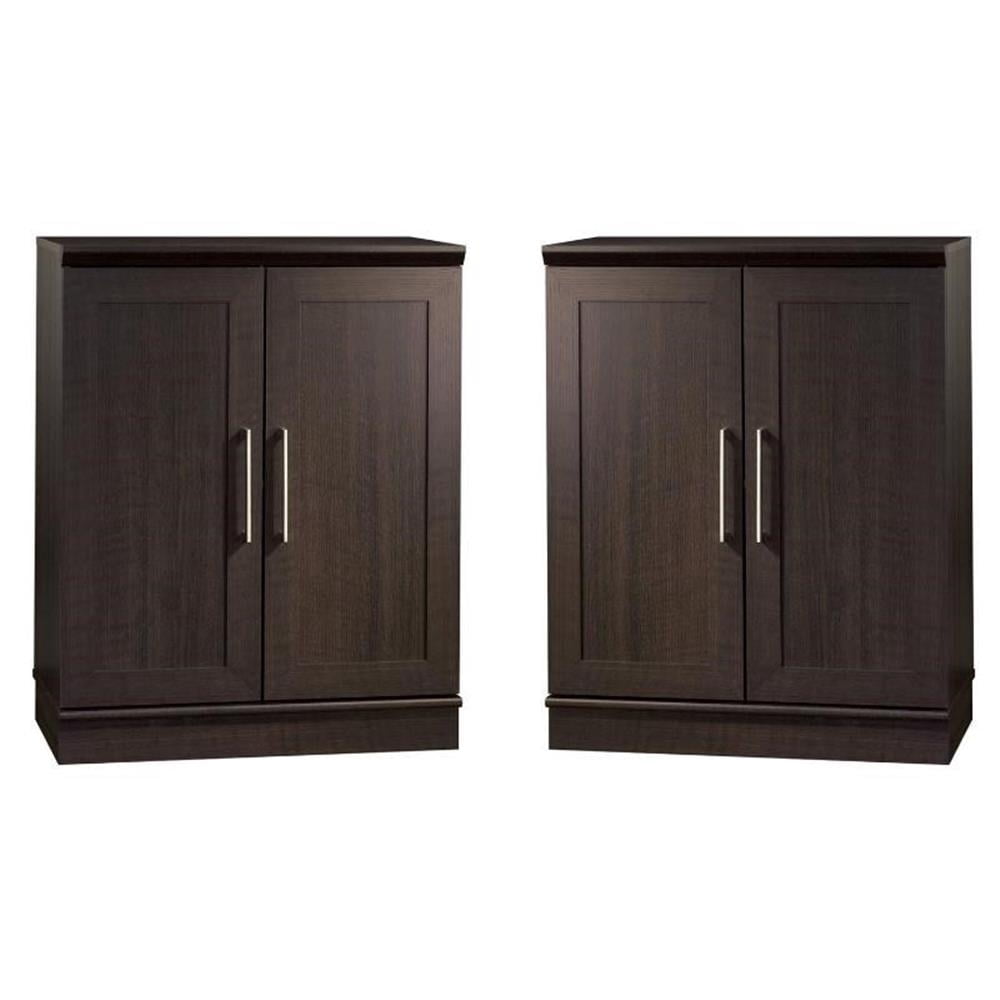 Home Square Furniture 37.38"H Base Cabinet in Dakota Oak - Set of 2 ...